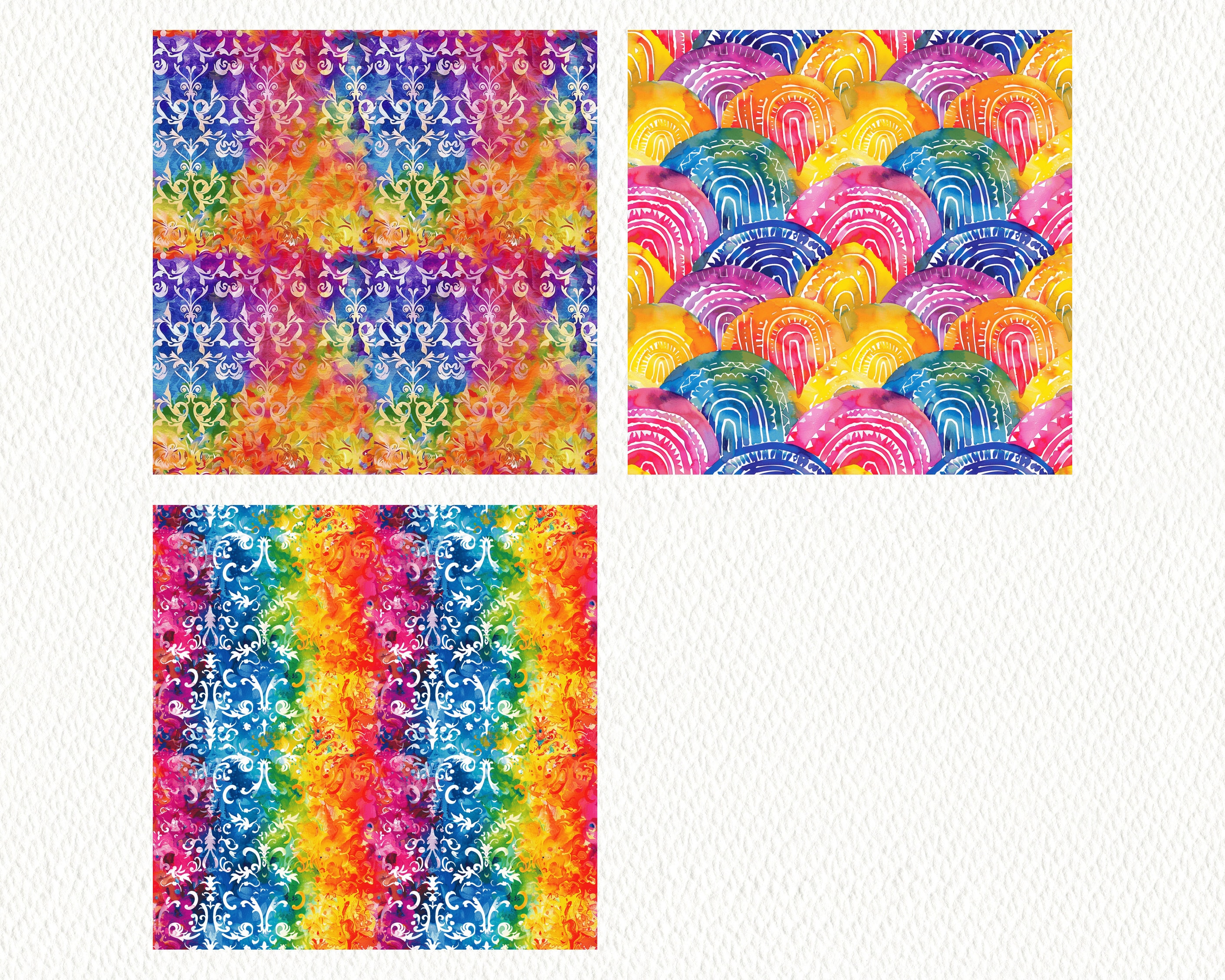 Rainbow Batik Pattern Seamless Digital Papers Printable Scrapbook Paper ...