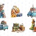 Watercolor Travel Printable Clipart, Png Format, Transparent Background ...