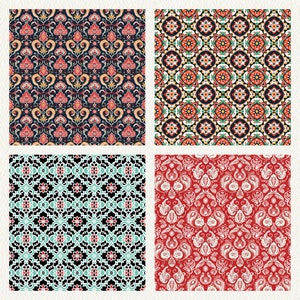 Indian Rajasthani Motifs Pattern Seamless Digital Papers - Printable ...