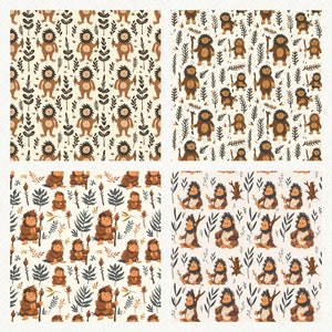 Caveman Pattern Seamless Digital Papers - Printable Scrapbook Paper ...