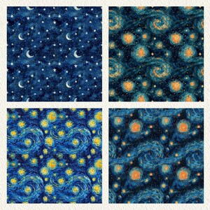 Galaxy Star Pattern Seamless Digital Papers - Printable Scrapbook Paper ...