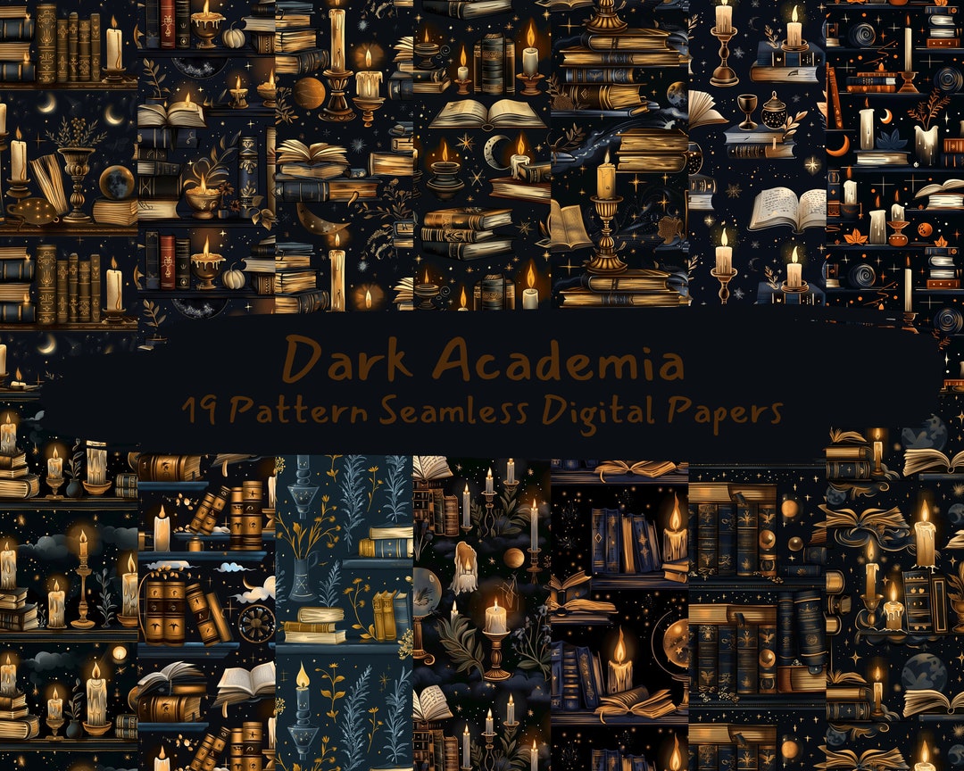 Dark Academia Pattern Seamless Digital Papers - Printable Scrapbook ...