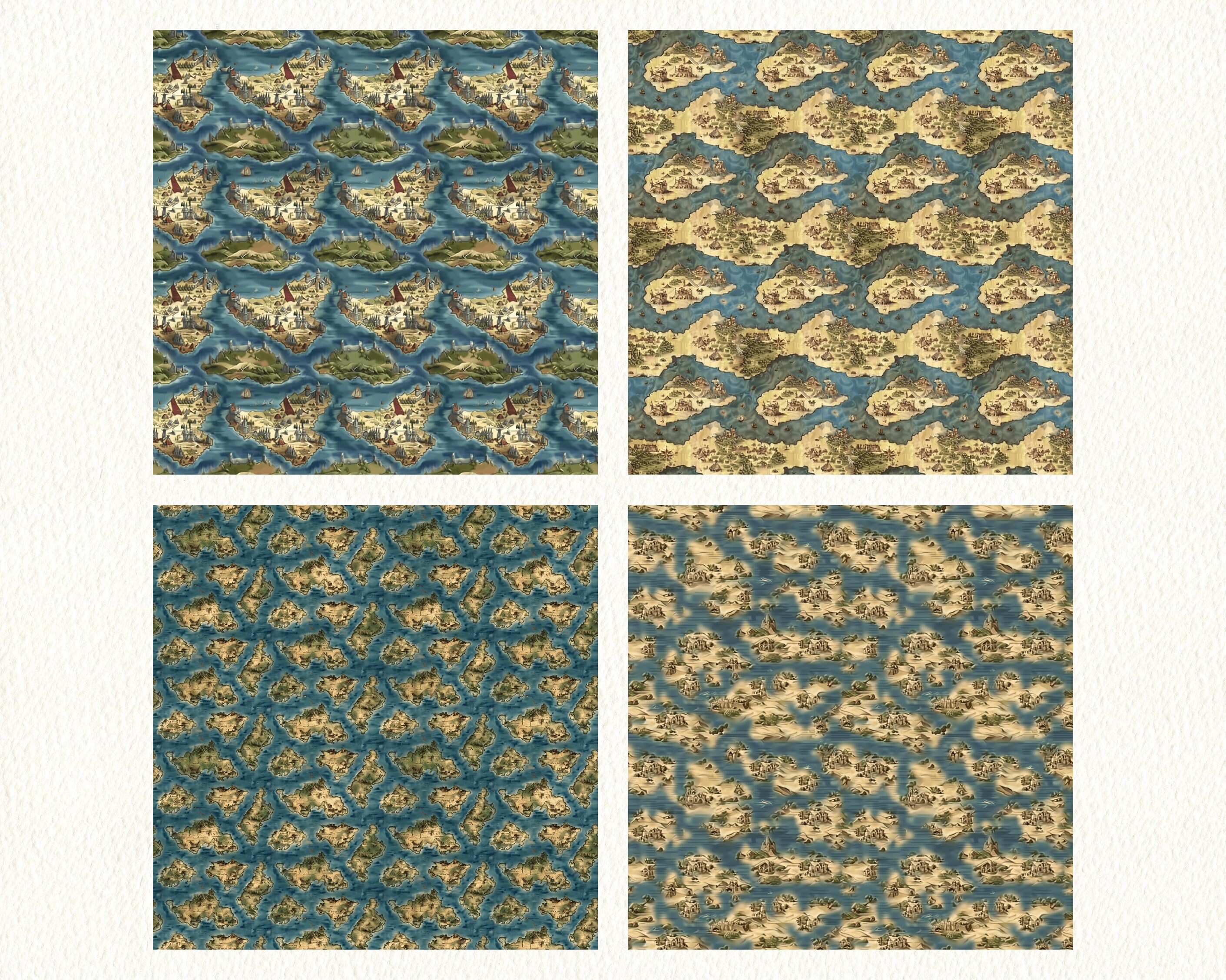 Medieval Fantasy Maps Pattern Seamless Digital Papers Printable ...