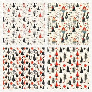 Minimal Christmas Pattern Seamless Digital Papers - Printable Scrapbook ...