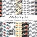 Motorcycle Pattern Seamless Digital Papers - Printable Scrapbook Paper ...