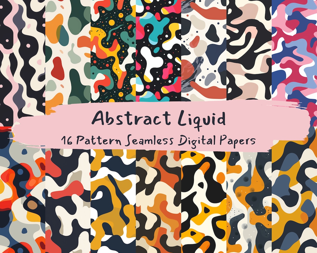 Abstract Liquid Pattern Seamless Digital Papers - Printable Scrapbook ...