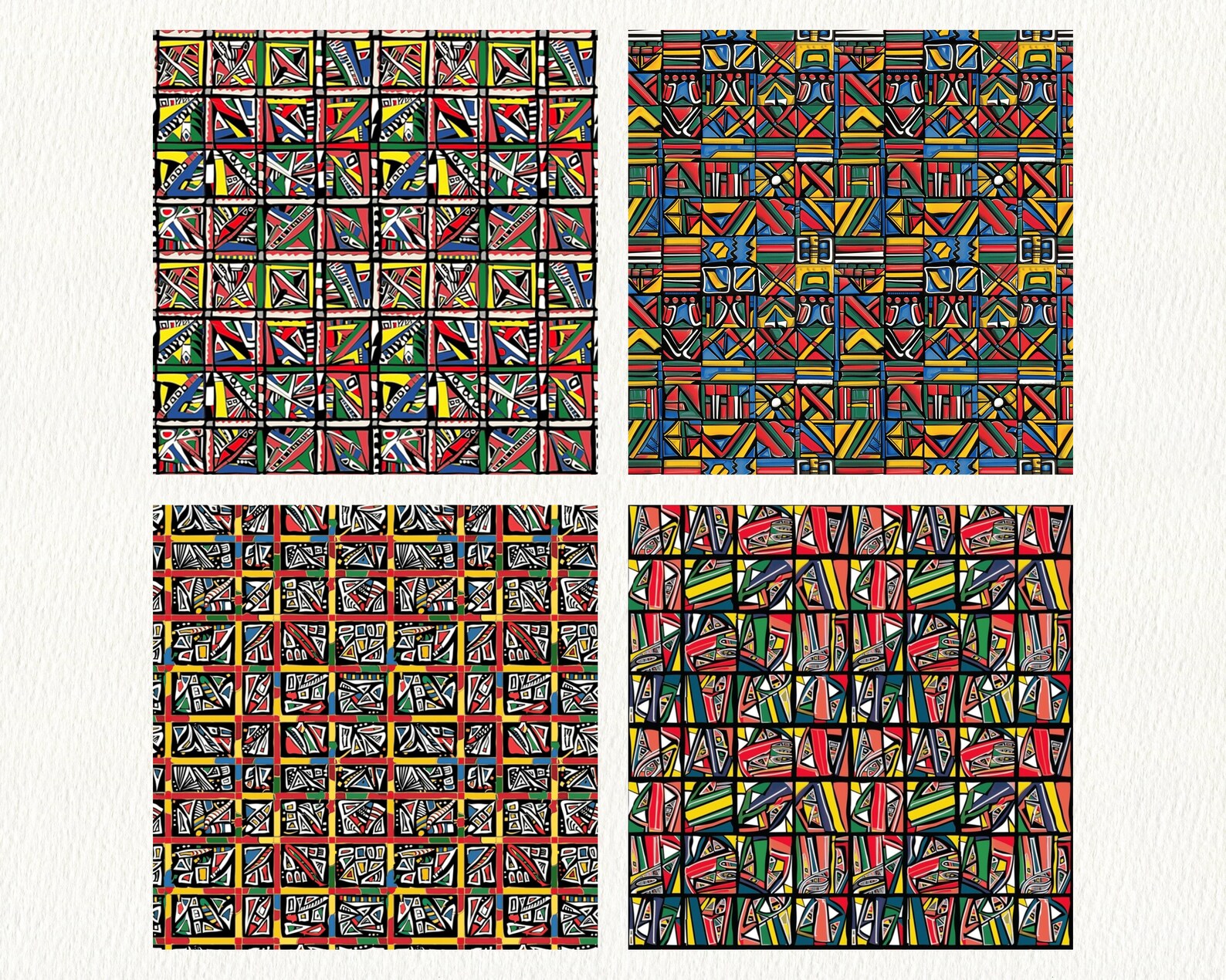 Ndebele Art Pattern Seamless Digital Papers - Printable Scrapbook Paper ...