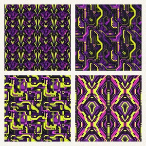 Futuristic Evangelion Design Pattern Seamless Digital Papers ...