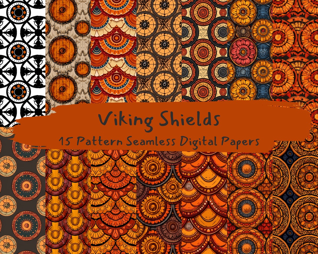 Viking Shields Pattern Seamless Digital Papers - Printable Scrapbook ...
