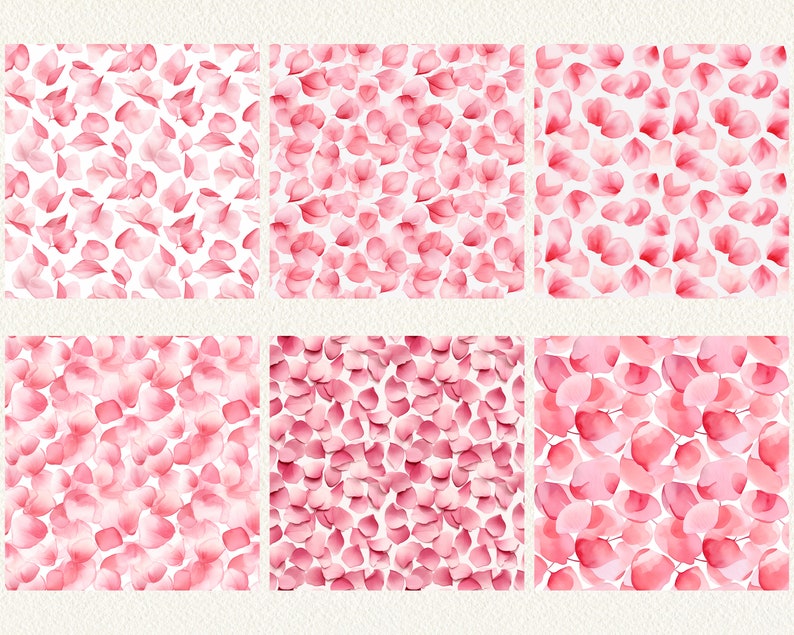 Rose Petal Pattern Seamless Digital Papers Tile Patterns Printable ...