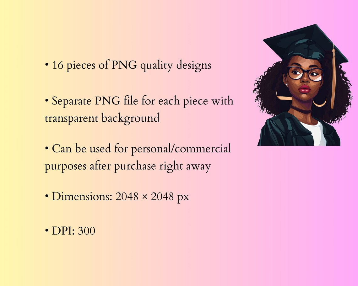 Graduation Girl Digital Printable Clipart Bundle in PNG Format ...