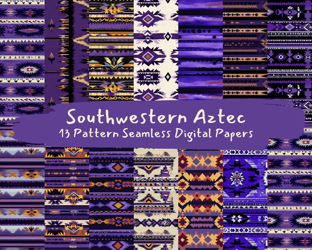 Southwestern Aztec Pattern Seamless Digital Papers - Printable ...