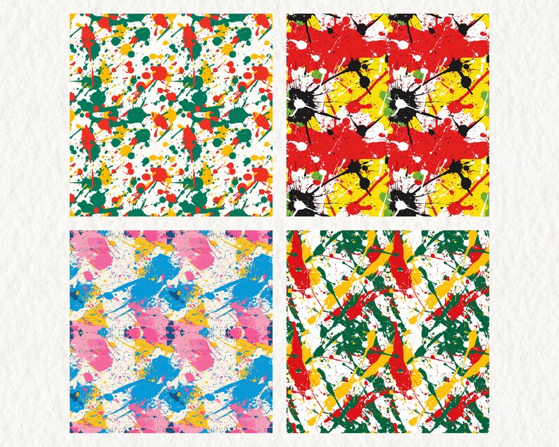 Paint Splatter Pattern Seamless Digital Papers Printable Scrapbook ...