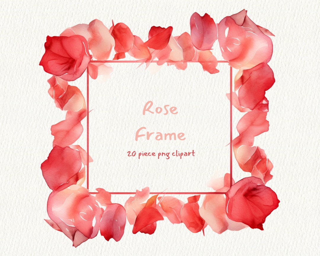 Rose Frame, Digital Printable Clip Art Graphics in PNG Format ...