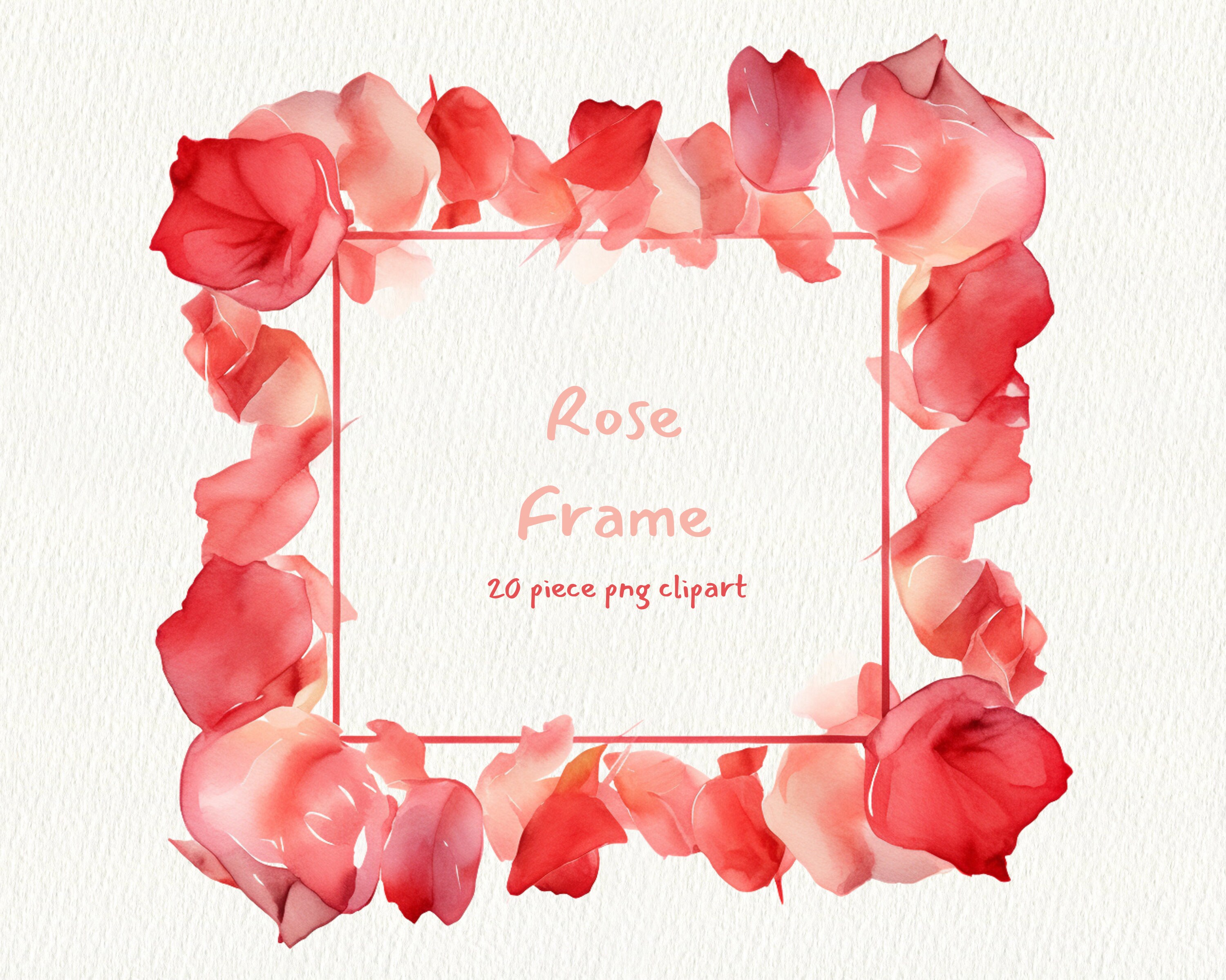 Rose Frame Digital Printable Clip Art Graphics in PNG Format - Etsy