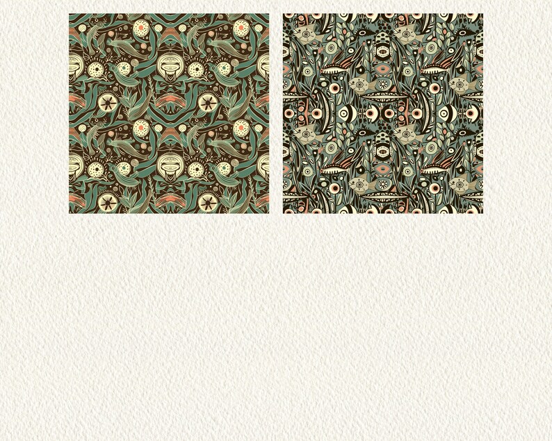 Aboriginal Tadpole Fish Pattern Seamless Digital Papers - Etsy