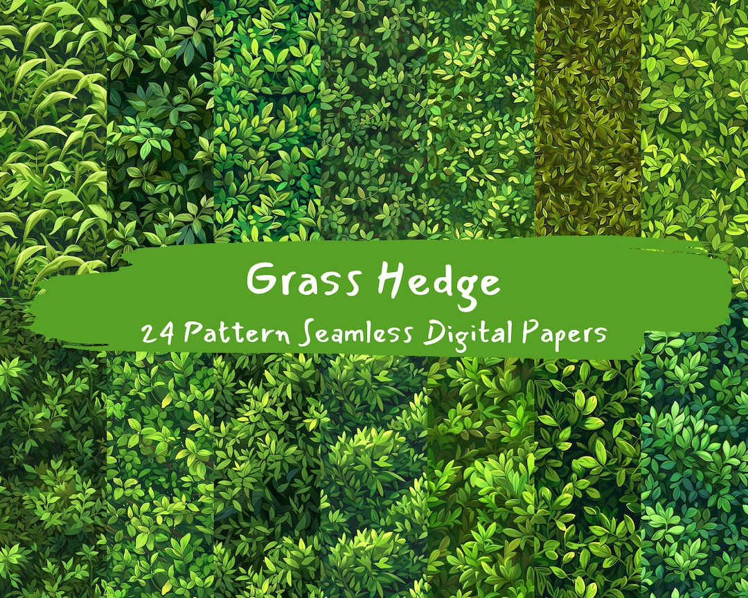 Grass Hedge Pattern Seamless Digital Papers - Printable Scrapbook Paper ...