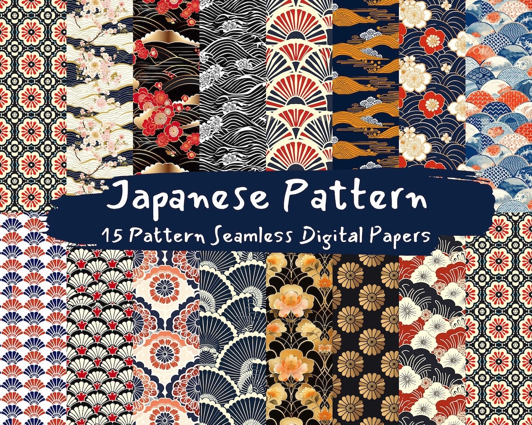 Japanese Pattern Seamless Digital Papers - Tile Patterns Printable ...