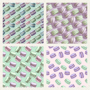 Pastel Macarons Pattern Seamless Digital Papers - Tile Patterns ...
