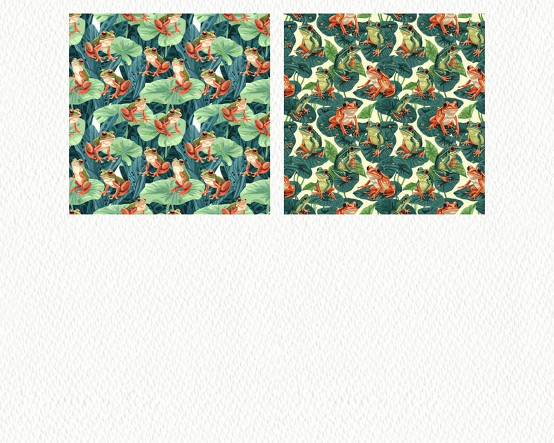 Frogs Themed Pattern Seamless Digital Papers - Printable Scrapbook ...