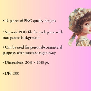 Vintage Little Girl Digital Printable Clipart Bundle in PNG Format ...