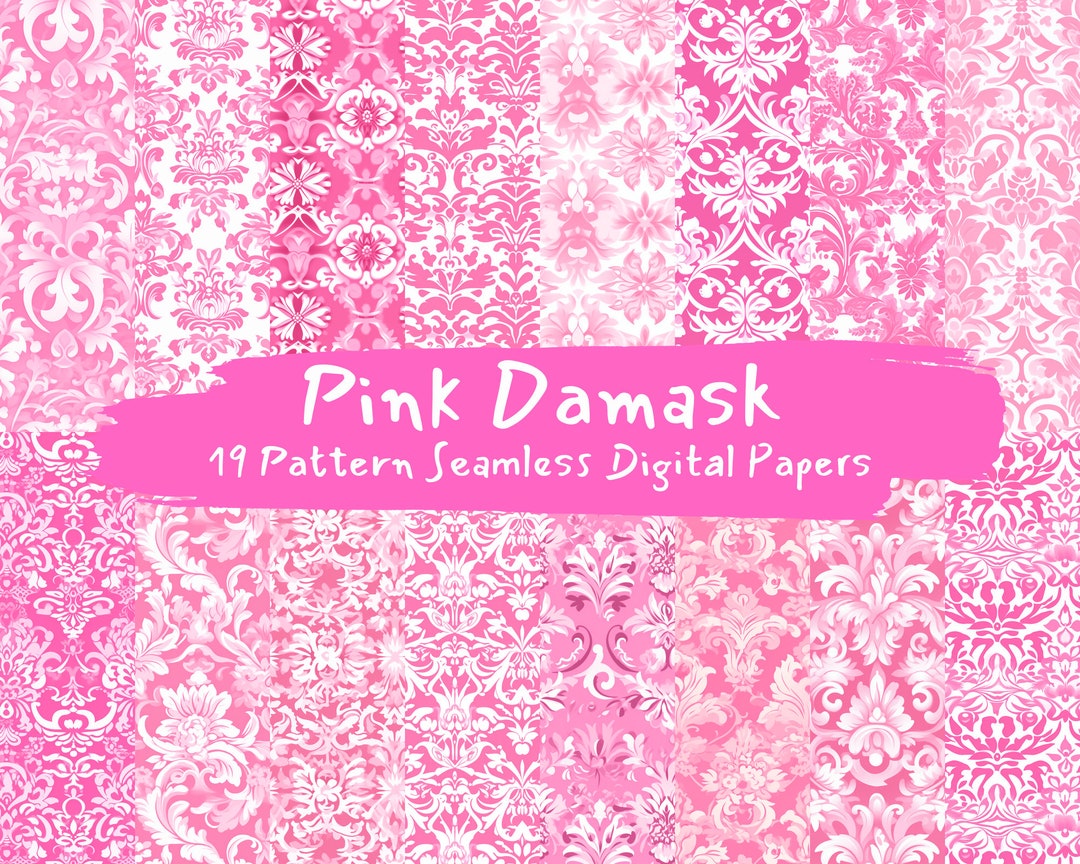 Pink Damask Pattern Seamless Digital Papers - Tile Patterns Printable ...