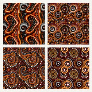 Aboriginal Vectors Pattern Seamless Digital Papers - Printable ...