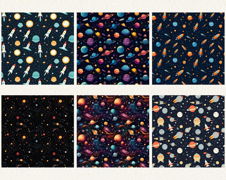 Outer Space Pattern Seamless Digital Papers - Tile Patterns Printable ...