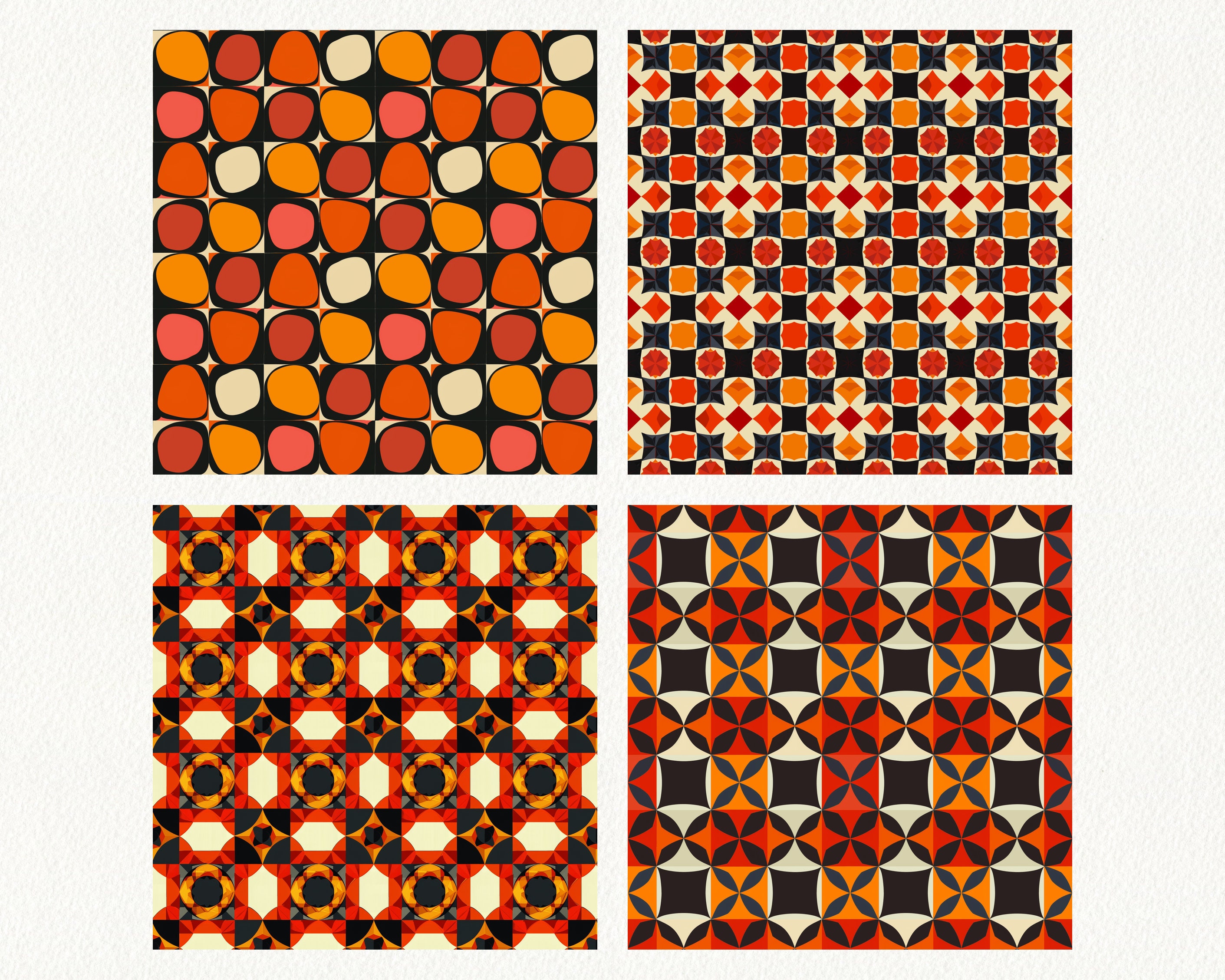 Retro Squares Pattern Seamless Digital Papers Printable Scrapbook Paper ...