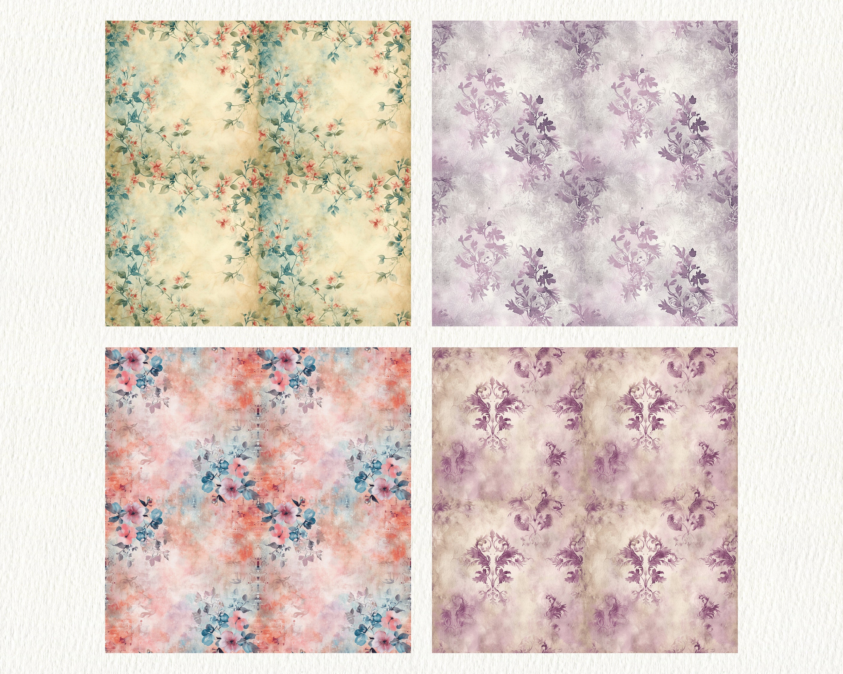 Ethereal Victorian Pattern Seamless Digital Papers Pink - Etsy