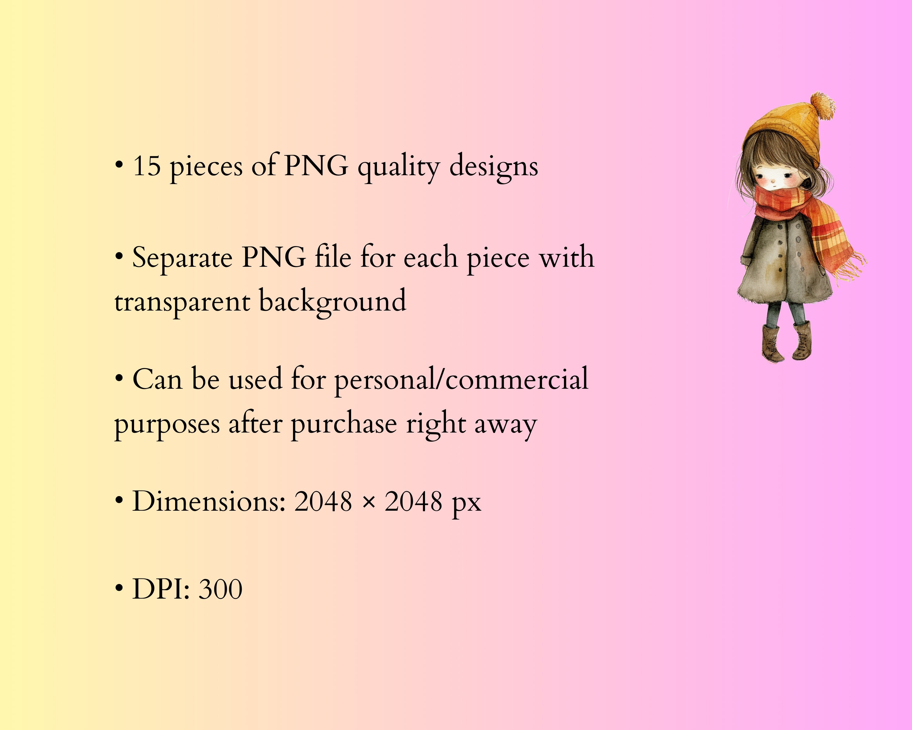 Autumn Girl Digital Printable Clipart Bundle in PNG Format Transparent ...