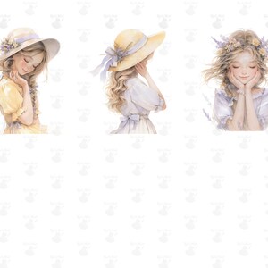 Watercolor Spring Girl Printable Clipart, Png Format, Transparent ...