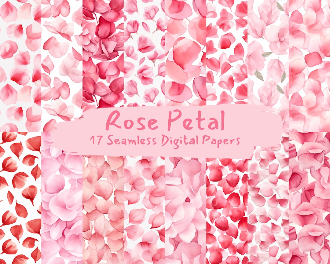 Rose Petal Pattern Seamless Digital Papers - Tile Patterns Printable ...
