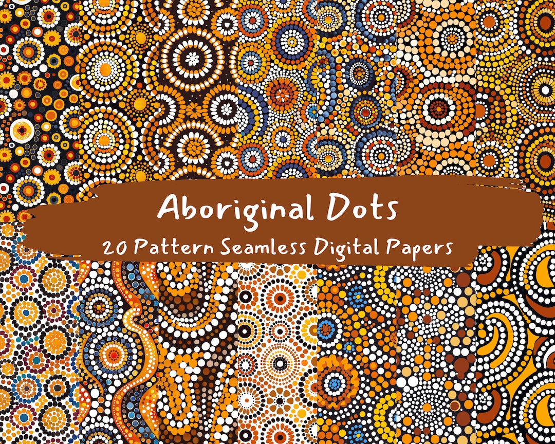 Aboriginal Dots 2 Pattern Seamless Digital Papers - Printable Scrapbook ...