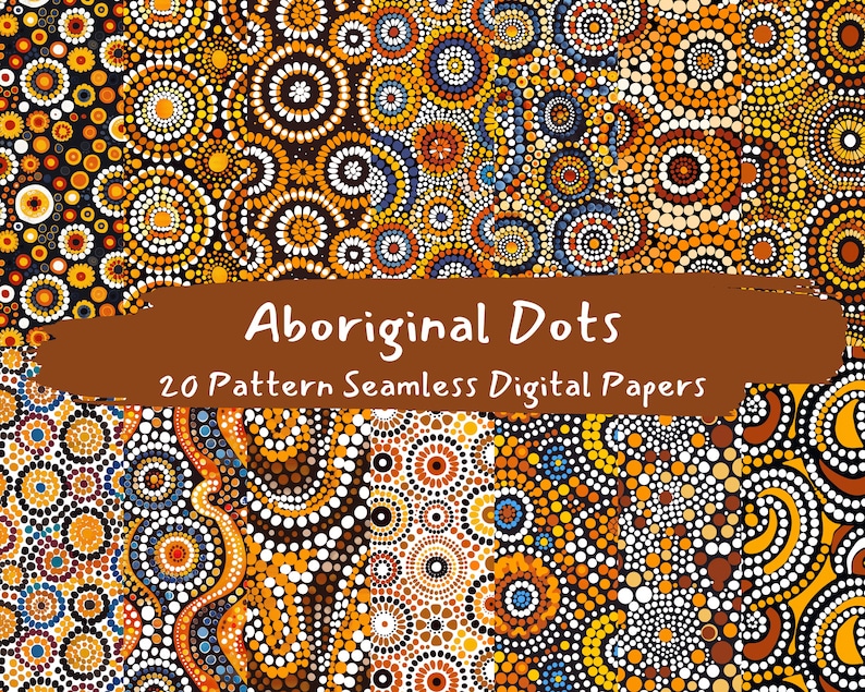 Aboriginal Dots 2 Pattern Seamless Digital Papers - Printable Scrapbook ...