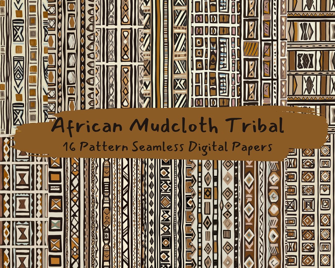 African Mudcloth Tribal Pattern Seamless Digital Papers - Printable ...