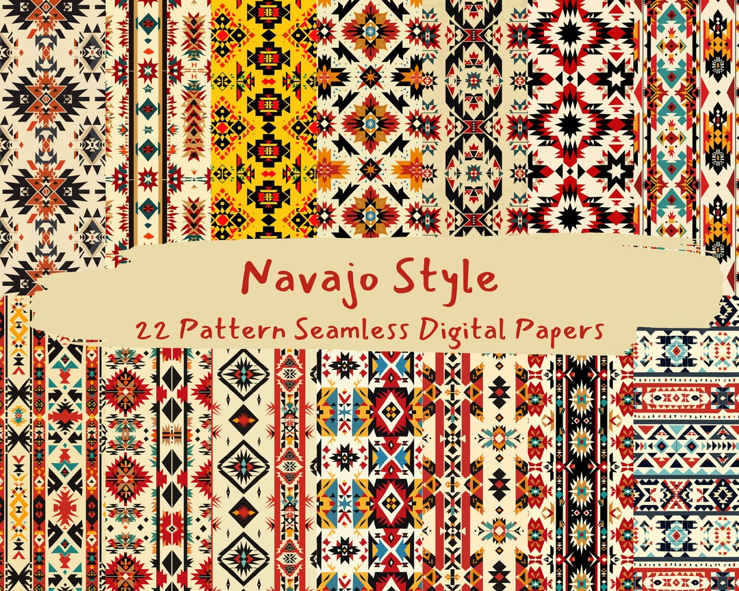 Navajo Style Pattern Seamless Digital Papers - Printable Scrapbook ...
