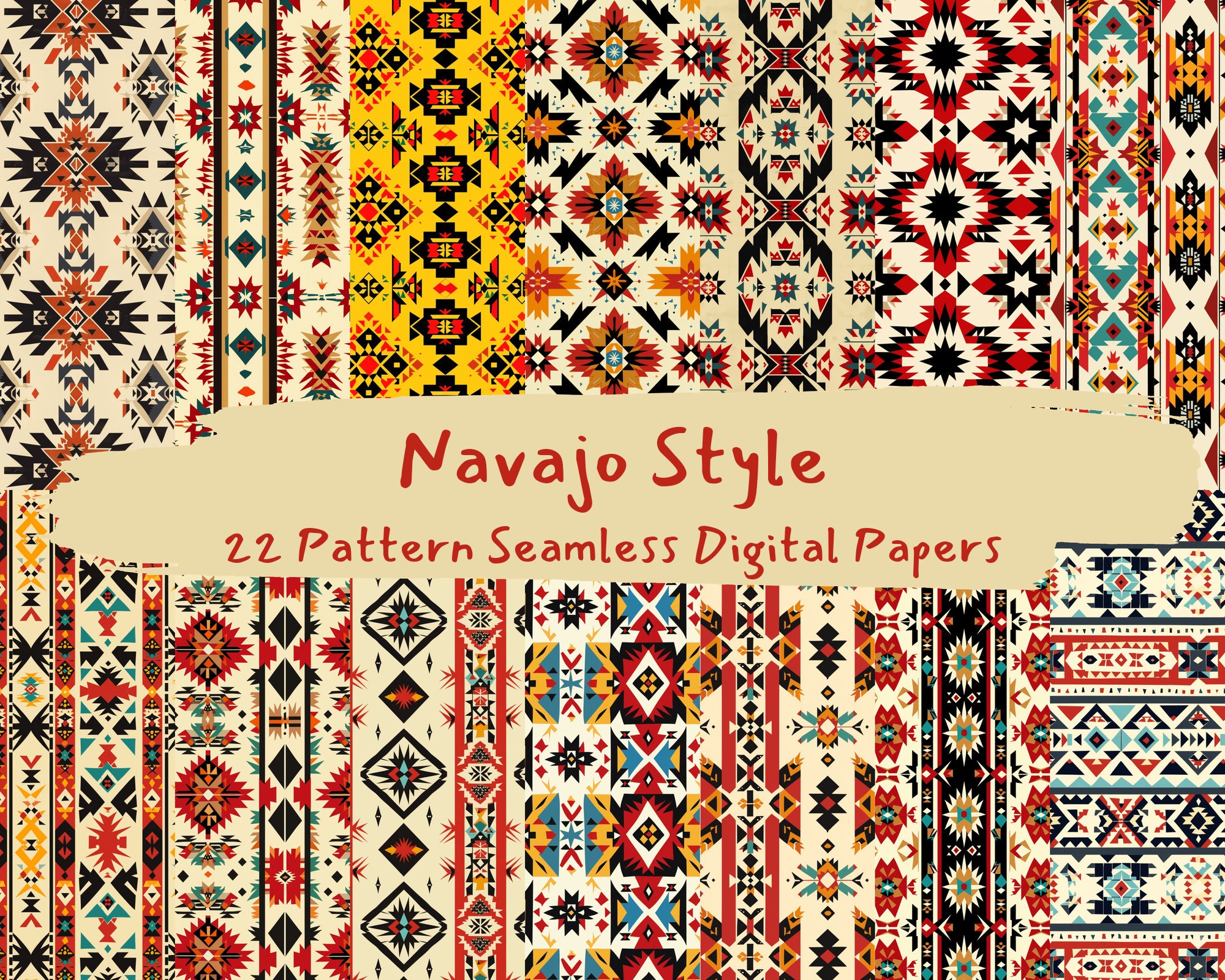 Navajo Style Pattern Seamless Digital Papers Printable Scrapbook Paper ...
