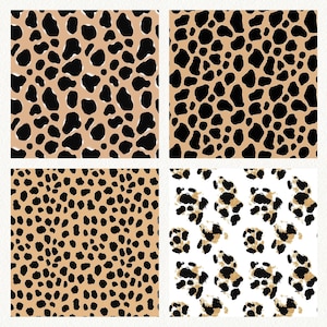 Cheetah Leopard Pattern Seamless Digital Papers - Printable Scrapbook ...