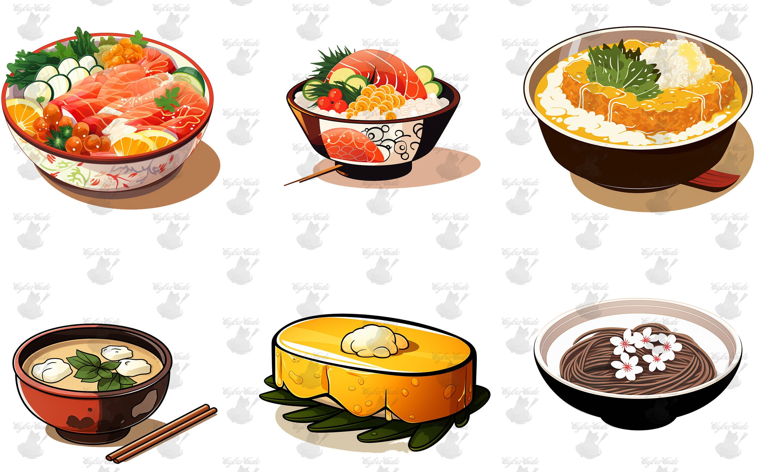 Japanese Food, Digital Clip Art Graphics in PNG Format Transparent ...