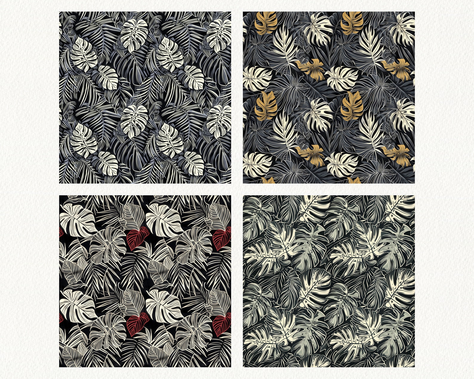 Polynesian Tapa Leaf Pattern Seamless Digital Papers - Printable ...