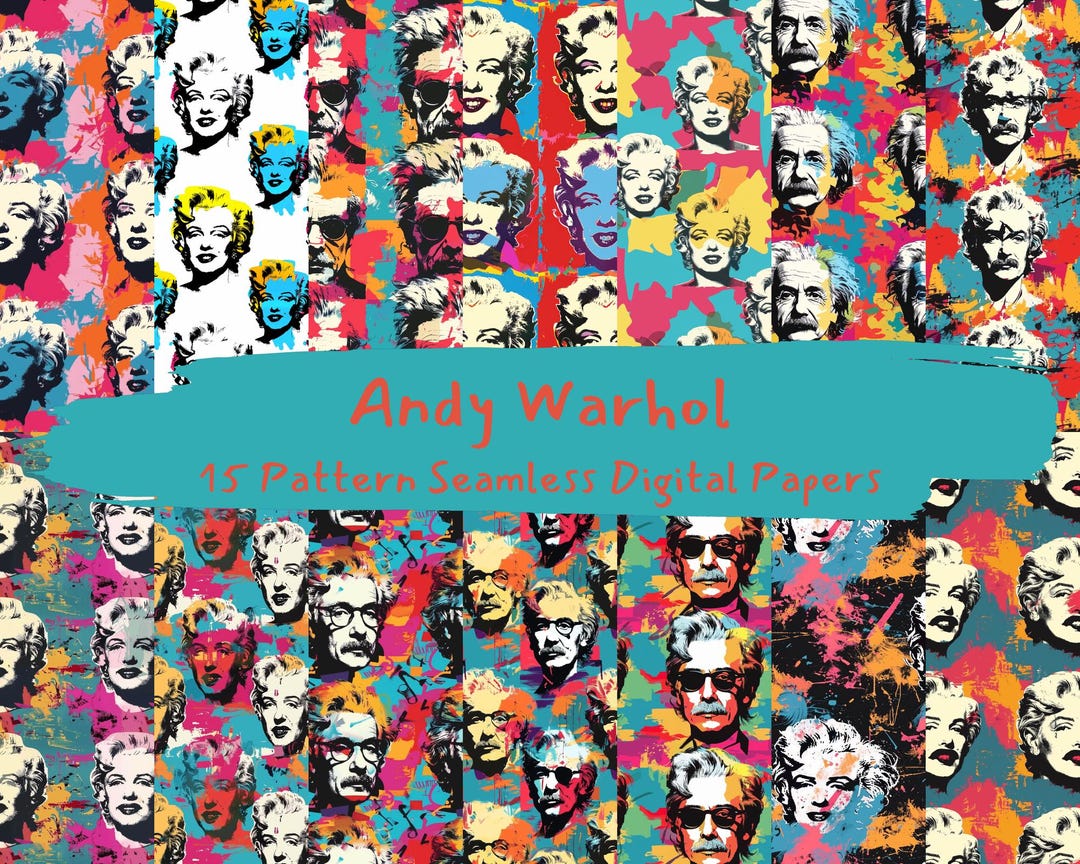 Andy Warhol Pattern Seamless Digital Papers - Printable Scrapbook Paper ...