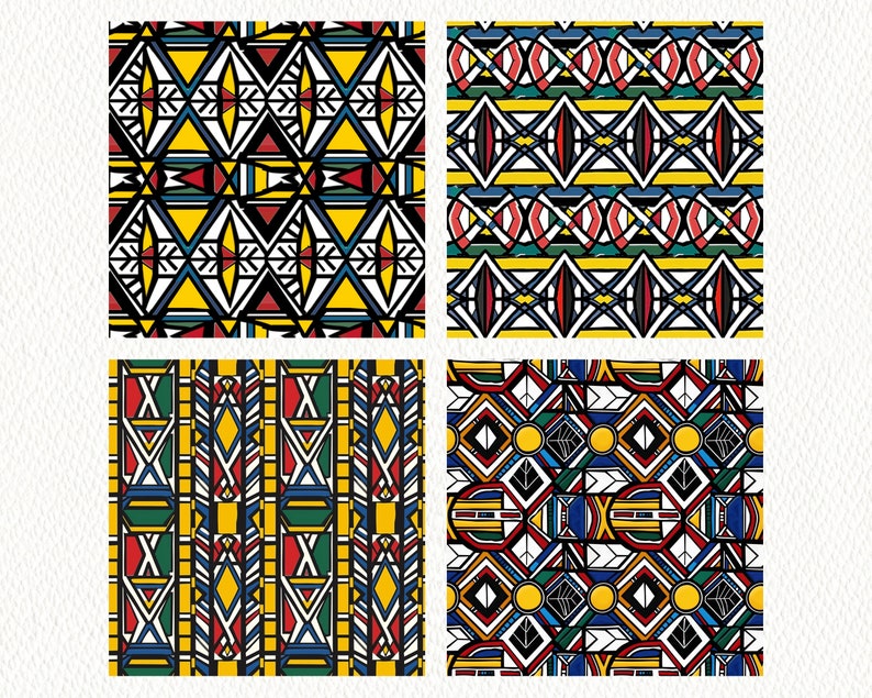 The Ndebele Shield Pattern Seamless Digital Papers - Printable ...