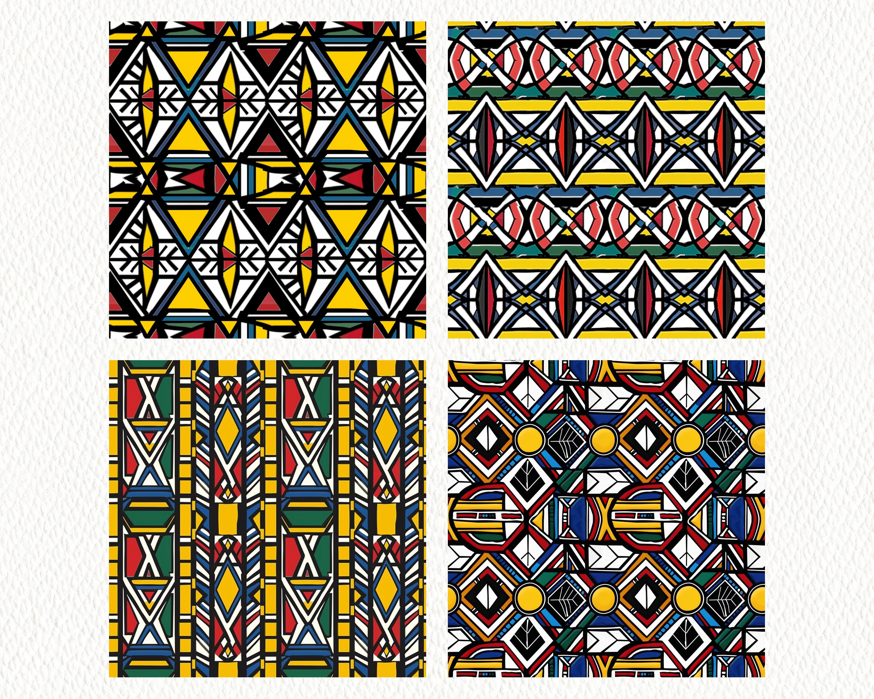 The Ndebele Shield Pattern Seamless Digital Papers - Printable ...