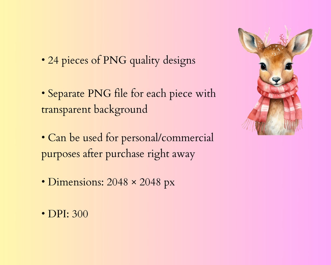 Cute Animals Scarf, Winter, Fall, Autumn, Digital Printable Clip Art ...