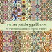 Retro Paisley Pattern Seamless Digital Papers - Printable Scrapbook ...