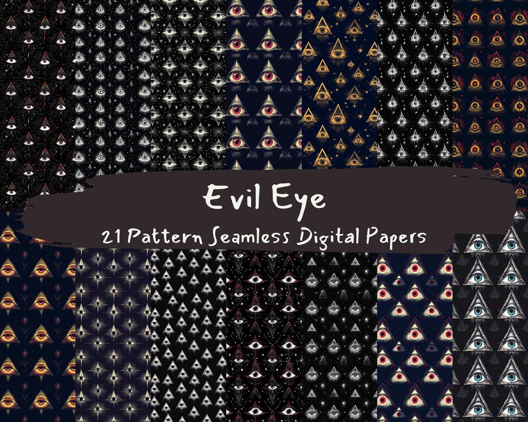 Evil Eye Pattern Seamless Digital Papers - Printable Scrapbook Paper ...