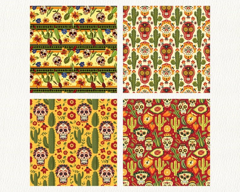 Traditional Mexican Pattern Seamless Digital Papers - Printable ...