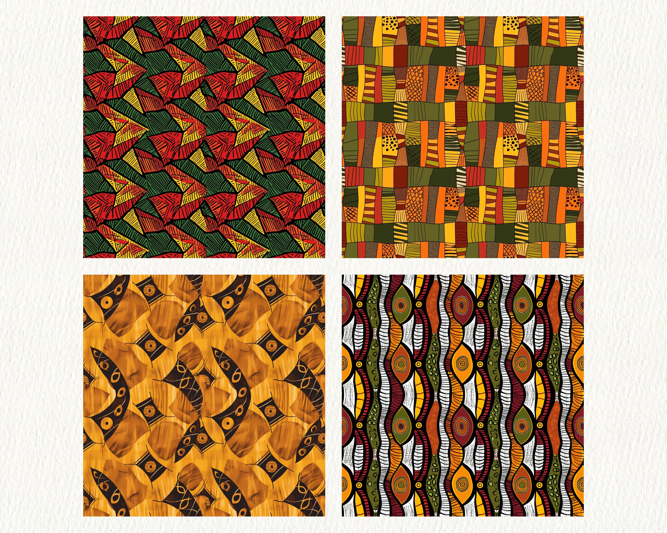 African Ankara Pattern Seamless Digital Papers Printable Scrapbook ...