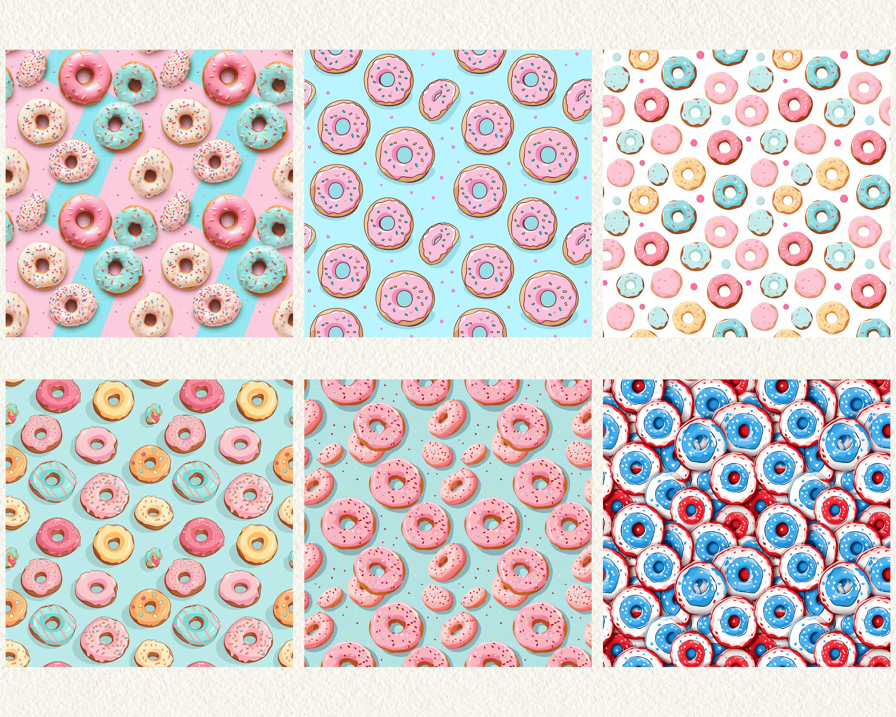 Donut Party Pattern Seamless Digital Papers Tile Patterns Printable ...
